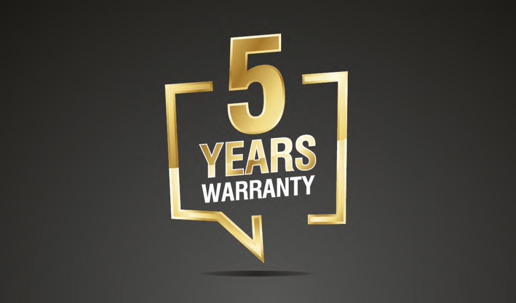 5 Year Warranty